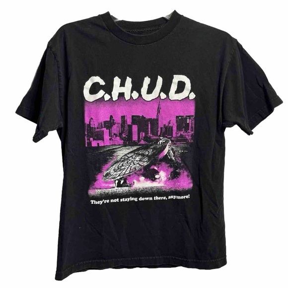 Shirts | Chud Chud Retro Horror Movie Logo Mens Black Tshirt Size ...